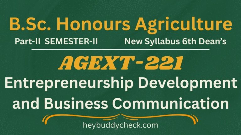 AGEXT-221 Entrepreneurship Development and Business Communication New ...